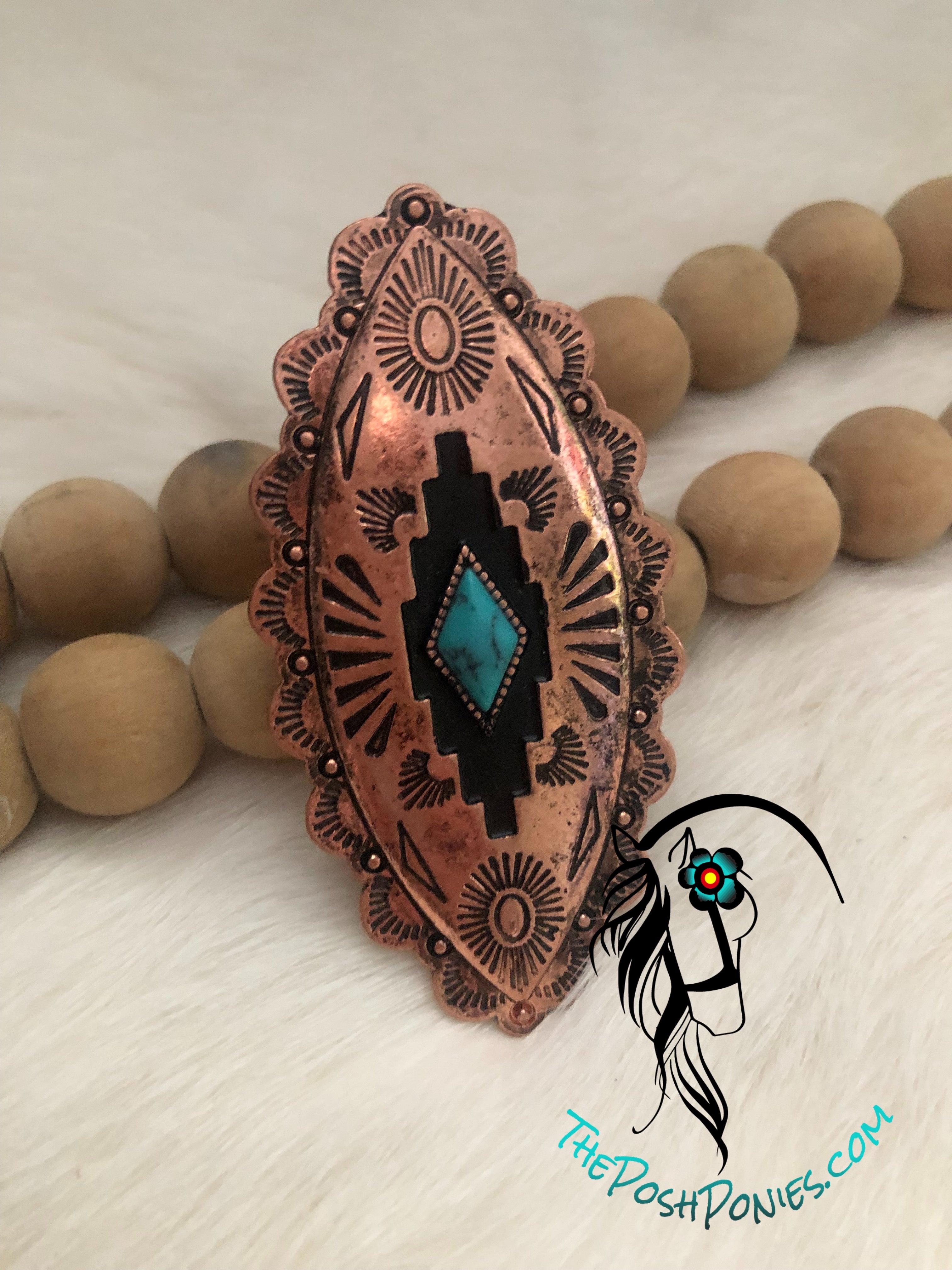 Copper Navajo Inspired Wild Rag Ring 2.75" – ThePoshPonies