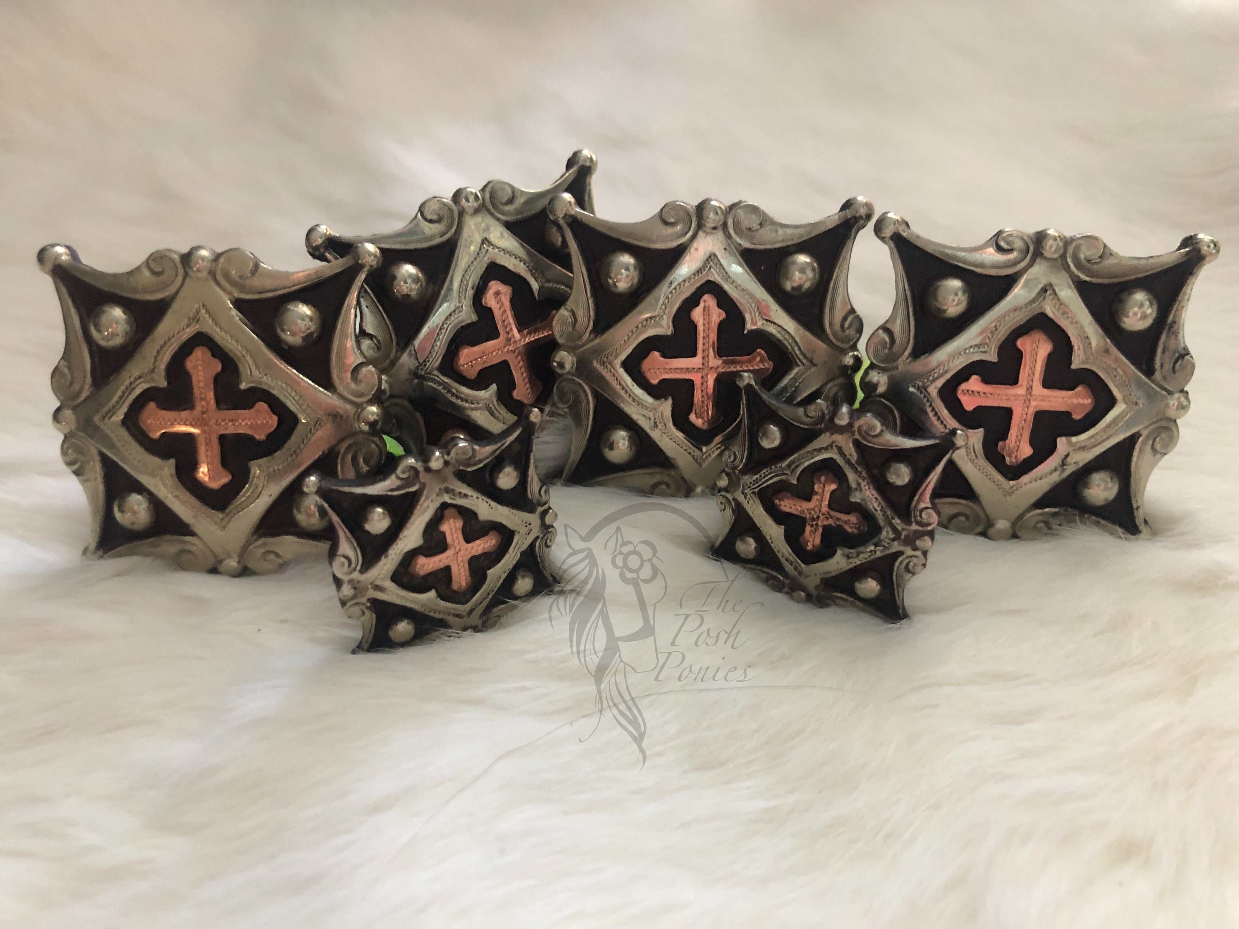 Handmade Square Cross Saddle Concho Set – ThePoshPonies