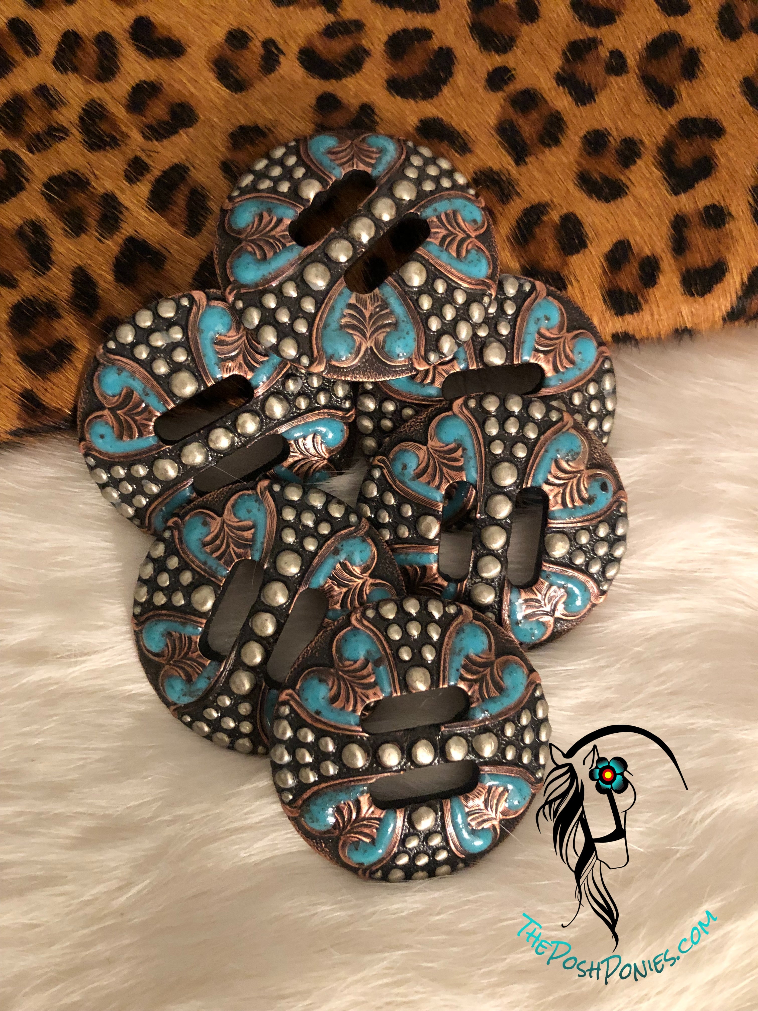 Handmade Turquoise Heart Slotted Collection 1", 1,25" & 1.5"-each sold ...